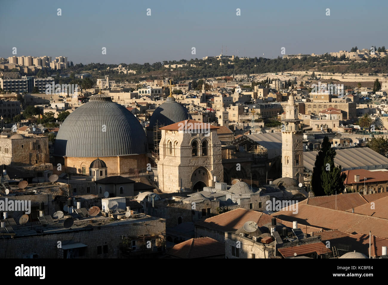 View of domes of churches and the Christian Quarter, Old city East ...