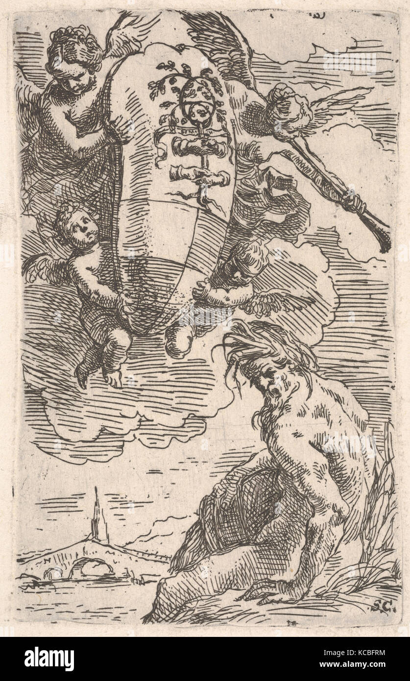 Allegory of the Foglia River and the city of Pesaro's coat of arms ...