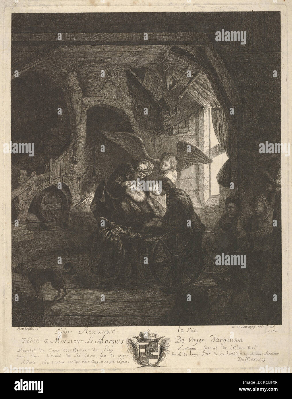 Tobias Returning Sight to His Father, Antoine de Marcenay de Ghuy, 1755 ...