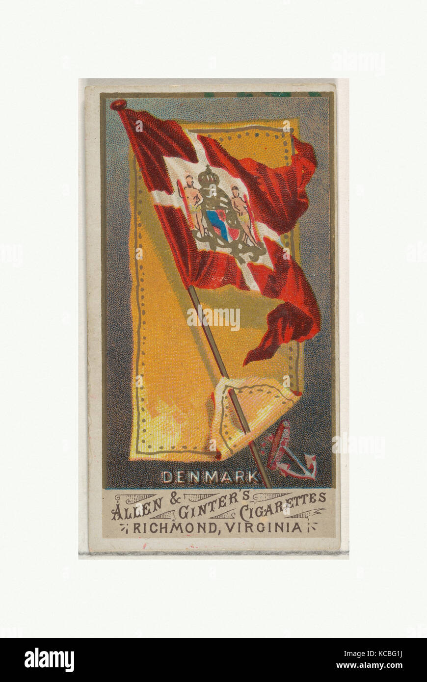 Denmark, from Flags of All Nations, Series 1 (N9) for Allen & Ginter ...