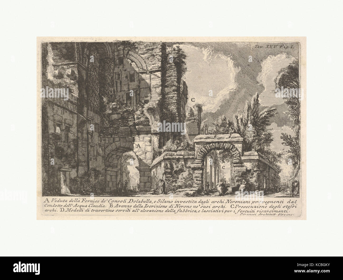 View of the arches of the consuls Dolabella and Silanus enclosed within ...