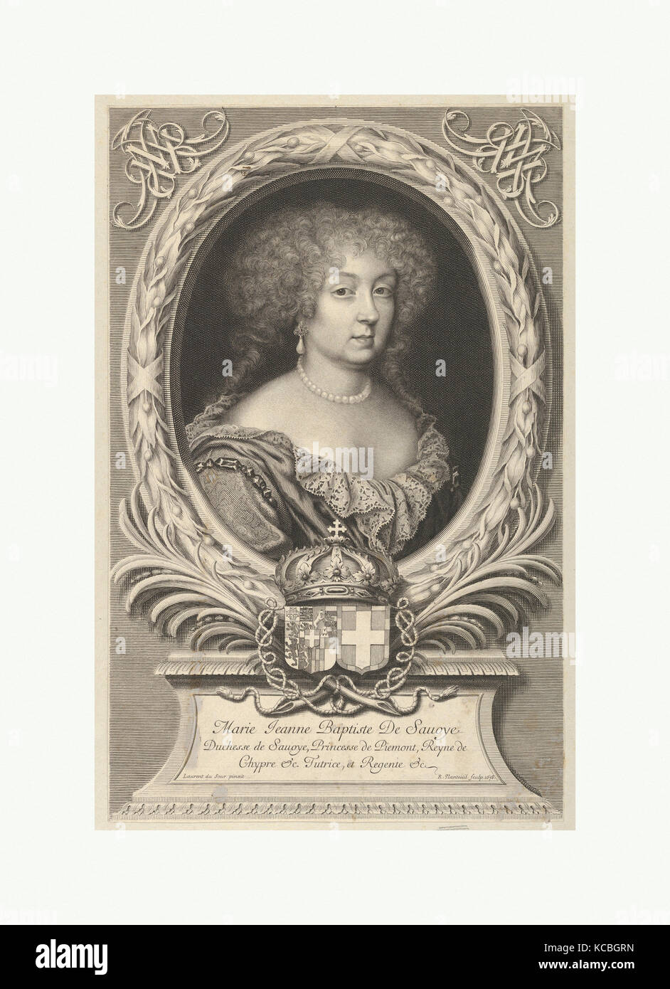 Marie Jeanne Baptiste De Savoie Nemours Robert Nanteuil 1678 Stock