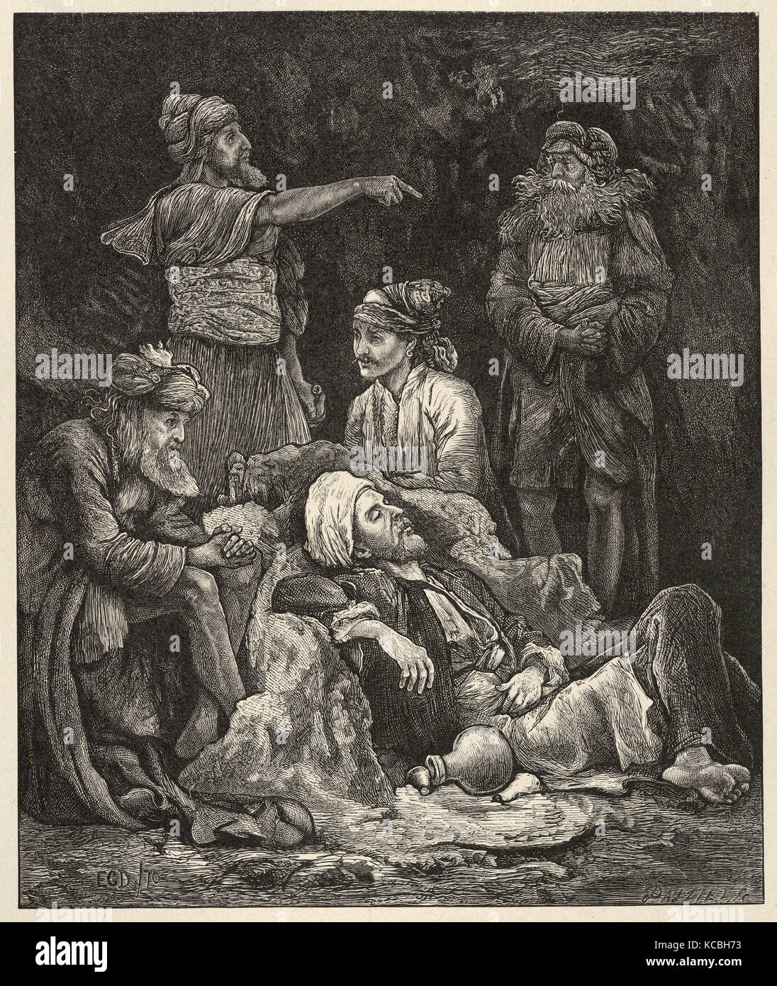 Drawings and Prints, Print, The Five Kings Hiding in the Cave (Dalziels ...
