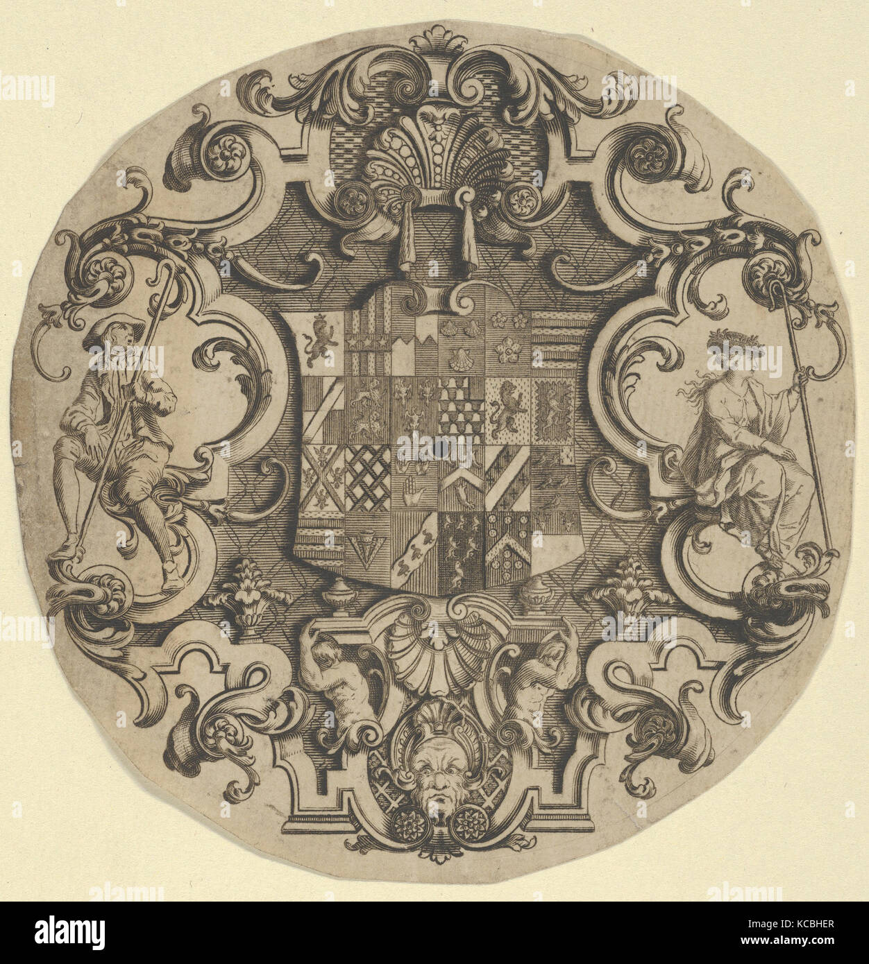 Design for an Ornamental Crest for Silver Plate, early 18th century ...