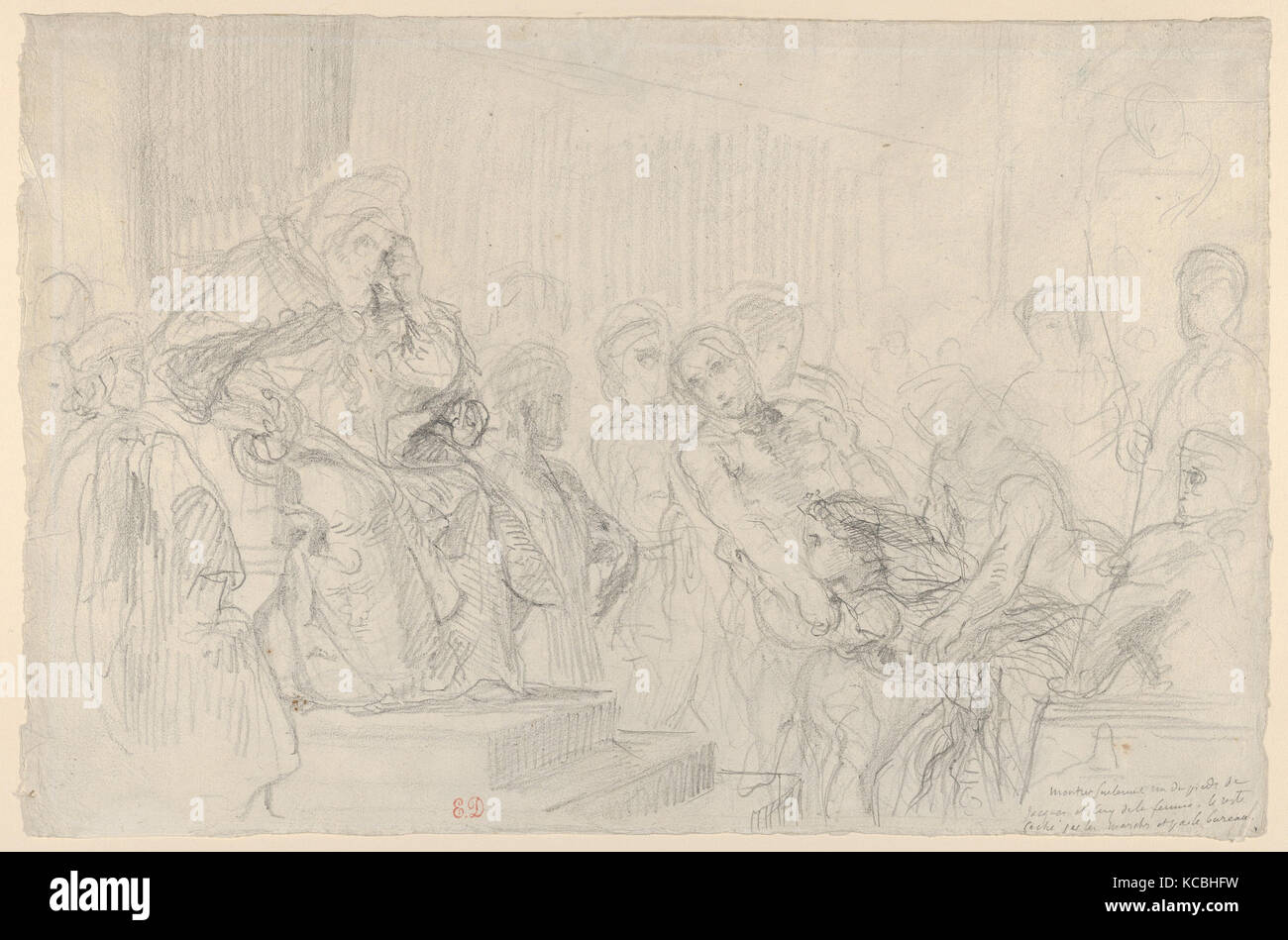 Jacopo Brought before His Father, the Doge: Study for "The Two Foscari ...