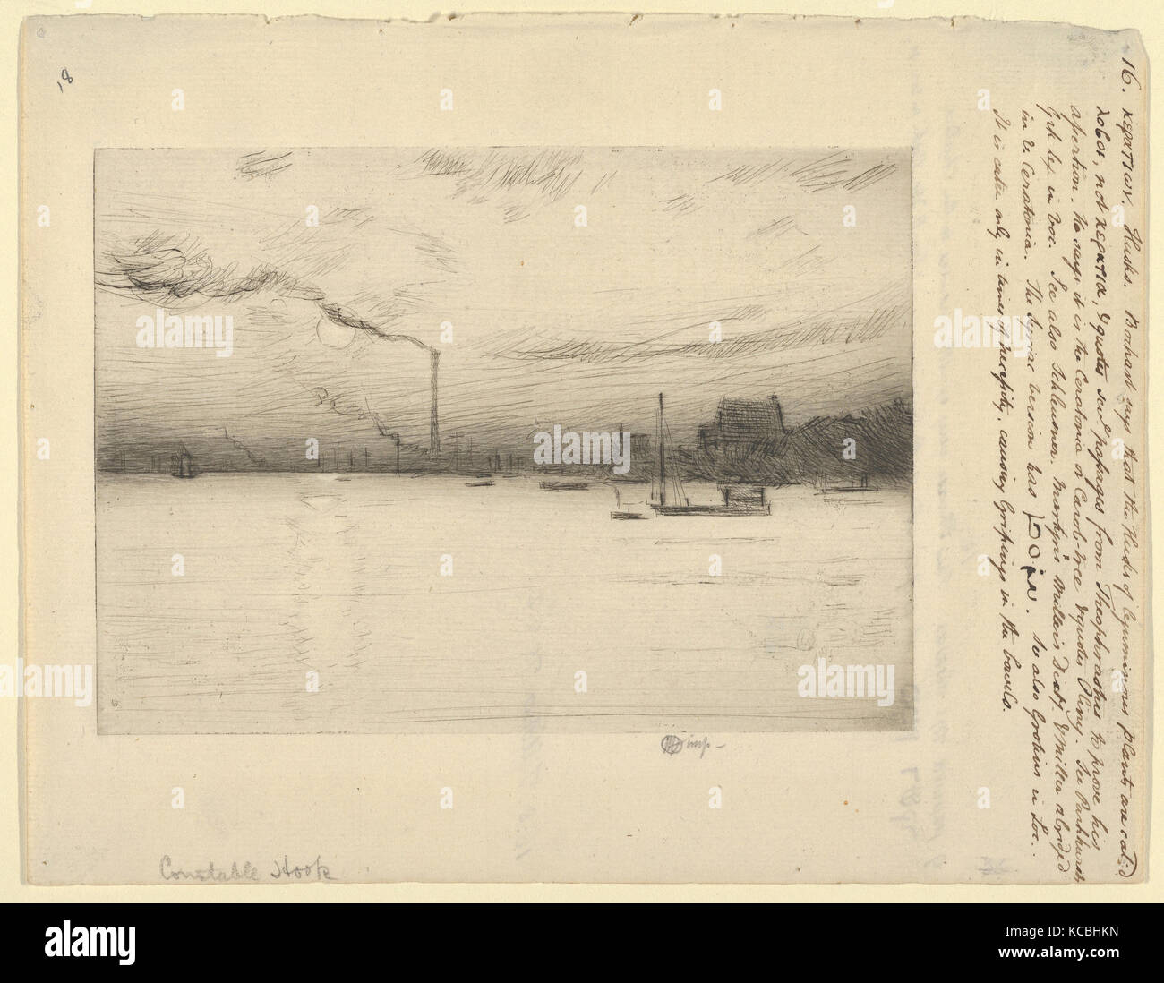 Sunset, Constable's Hook, 1915, Etching and drypoint, with plate tone ...
