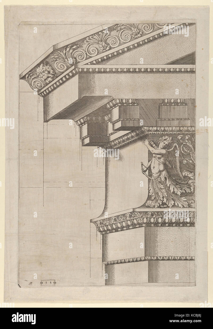 Temple of Serapis, pediment and cornice, projection view, Master AP ...