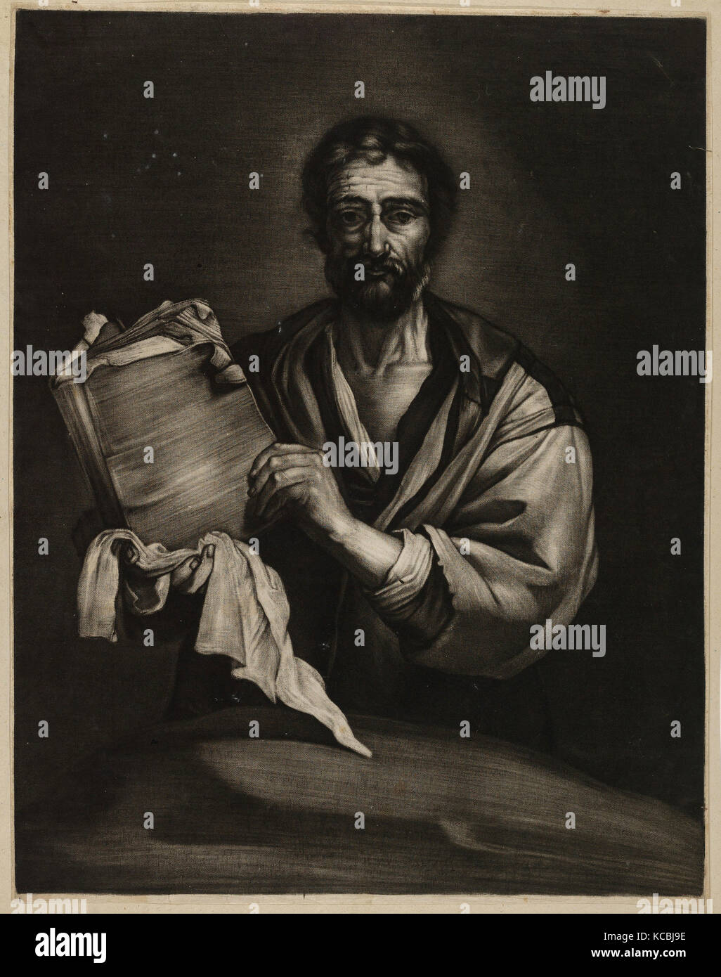 Drawings and Prints, Print, A Philosopher, looking forward, holding a ...
