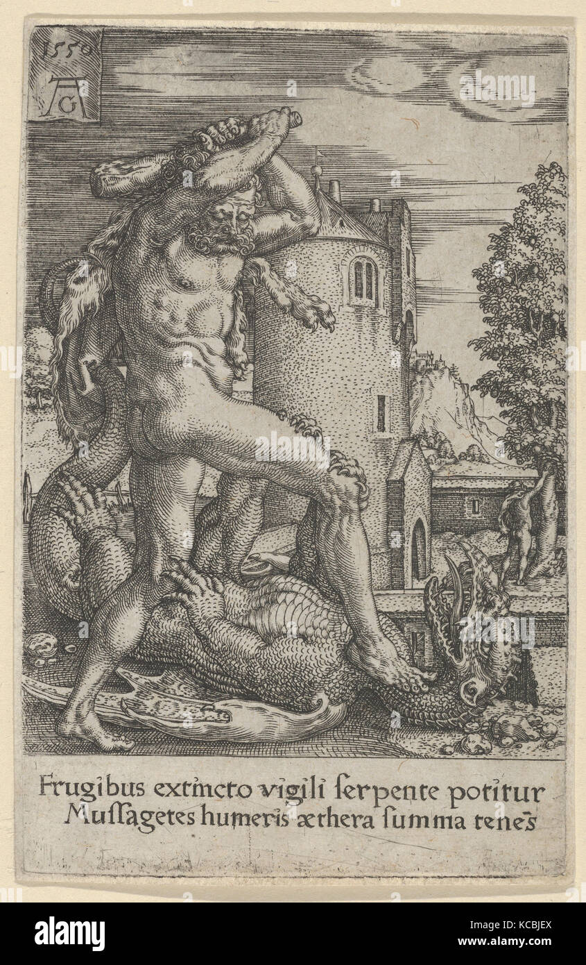 Hercules Killing the Dragon Ladon, from The Labors of Hercules ...