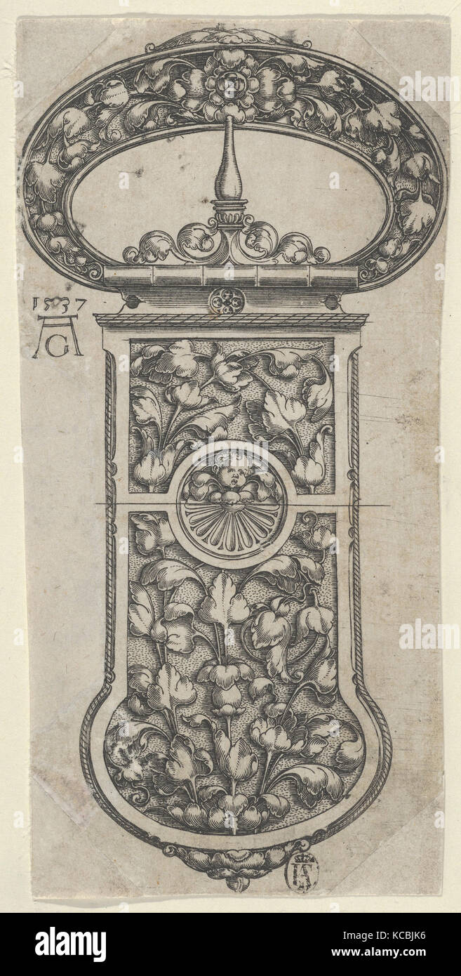 Design for a Buckle with Tendrils, Heinrich Aldegrever, 1537 Stock ...
