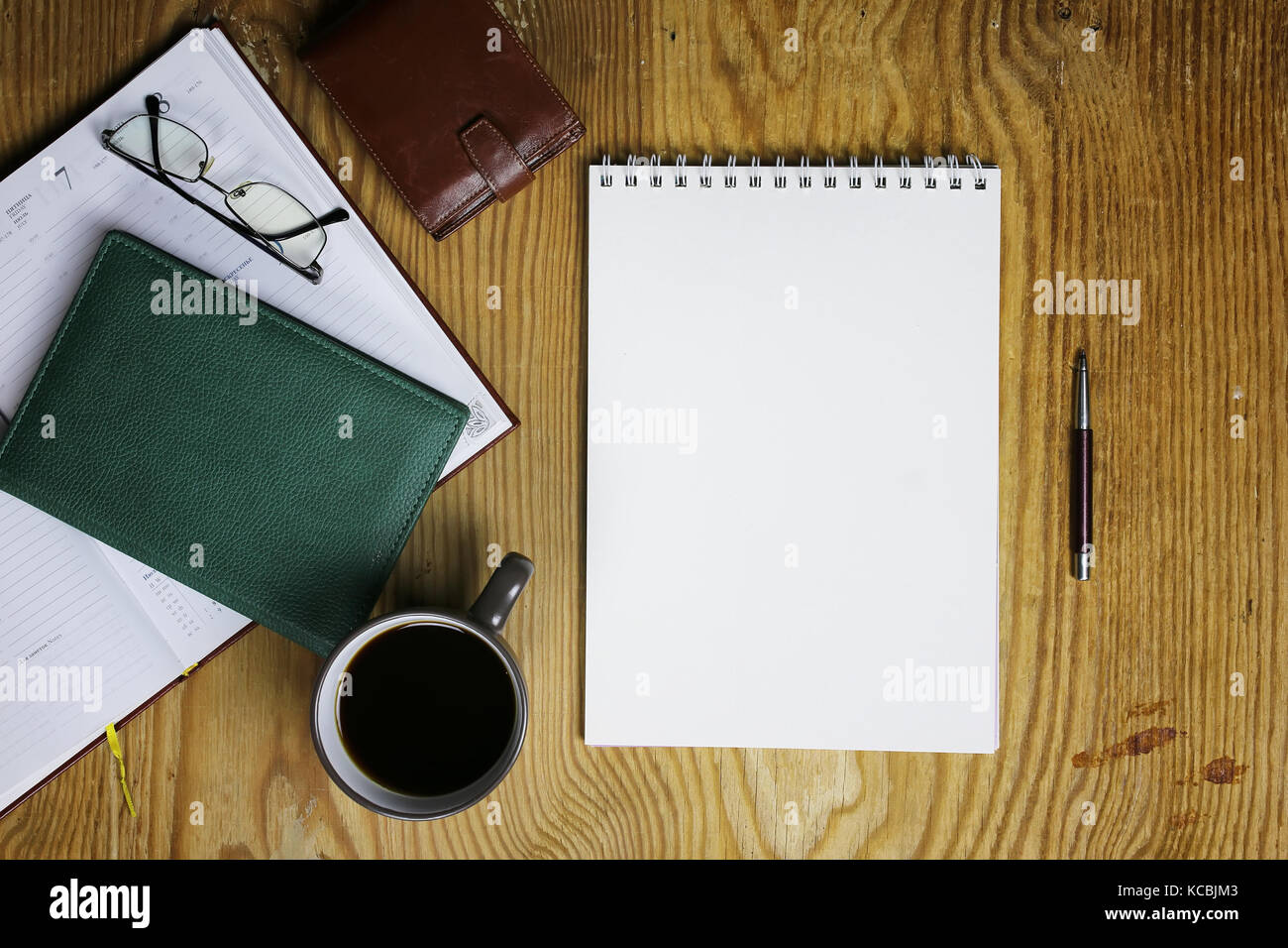 table write hand office view Stock Photo - Alamy