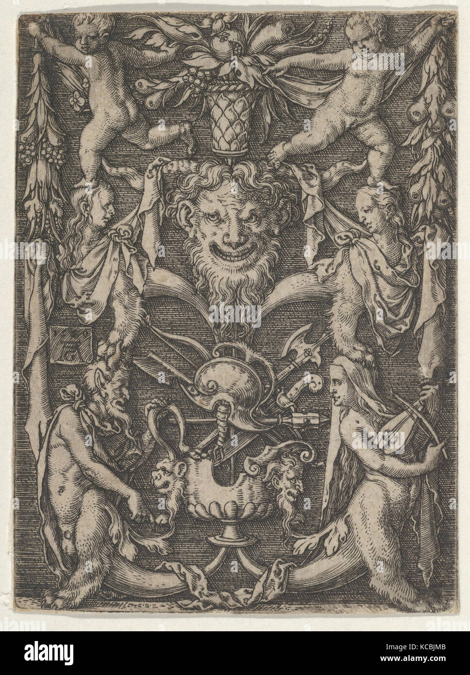 Panel with Grotesque Candelabrum Containing Satyrs, Children and a ...