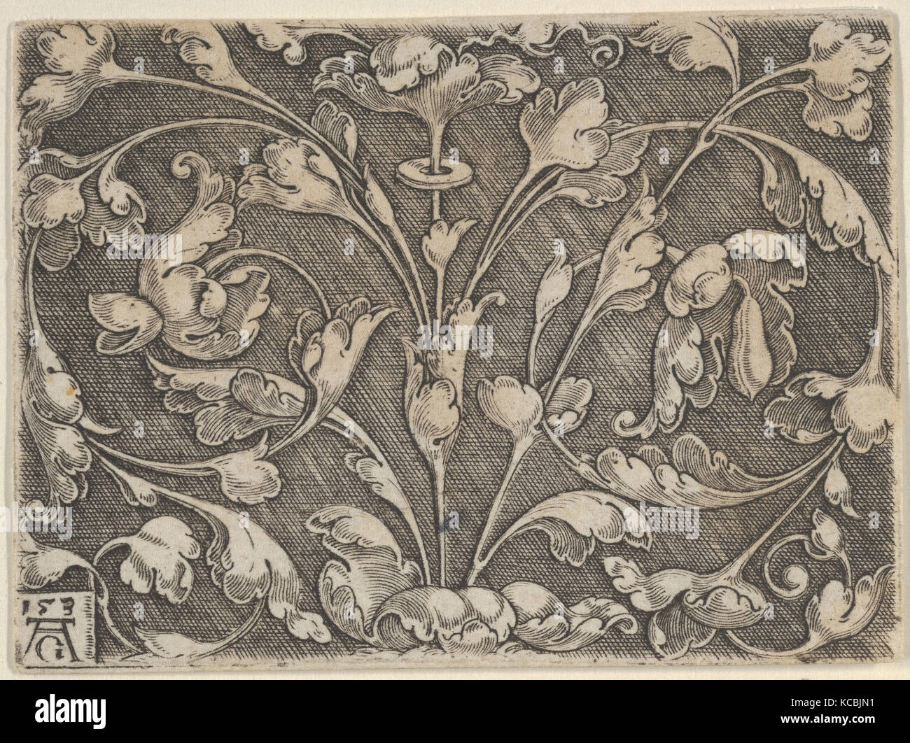 Horizontal Panel with Scrolling Tendrils Growing from Center, Heinrich ...