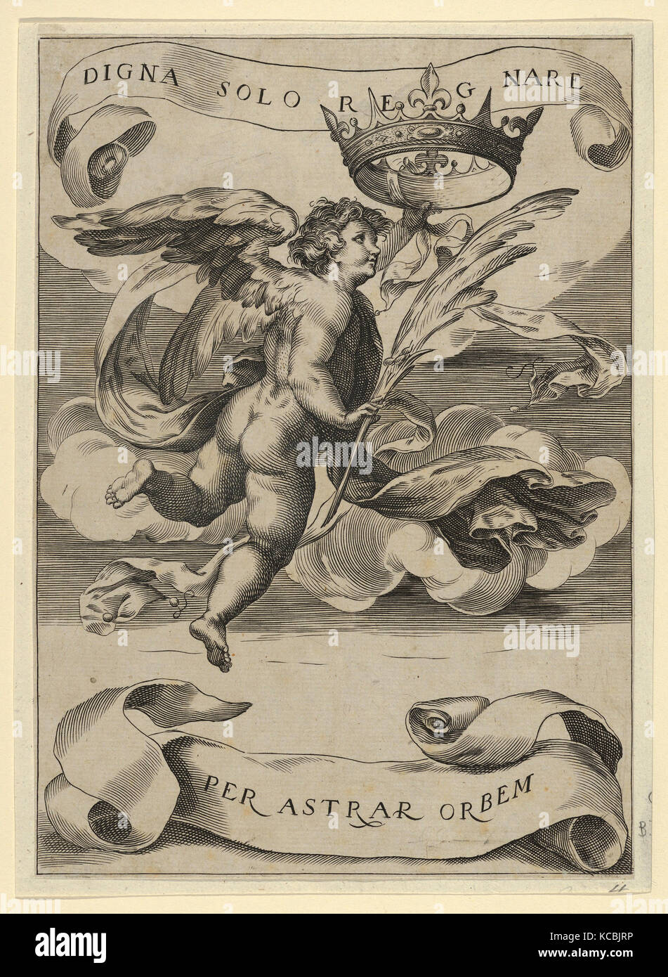 Drawings and Prints, Print, Winged genius holding the Crown of Tuscany ...