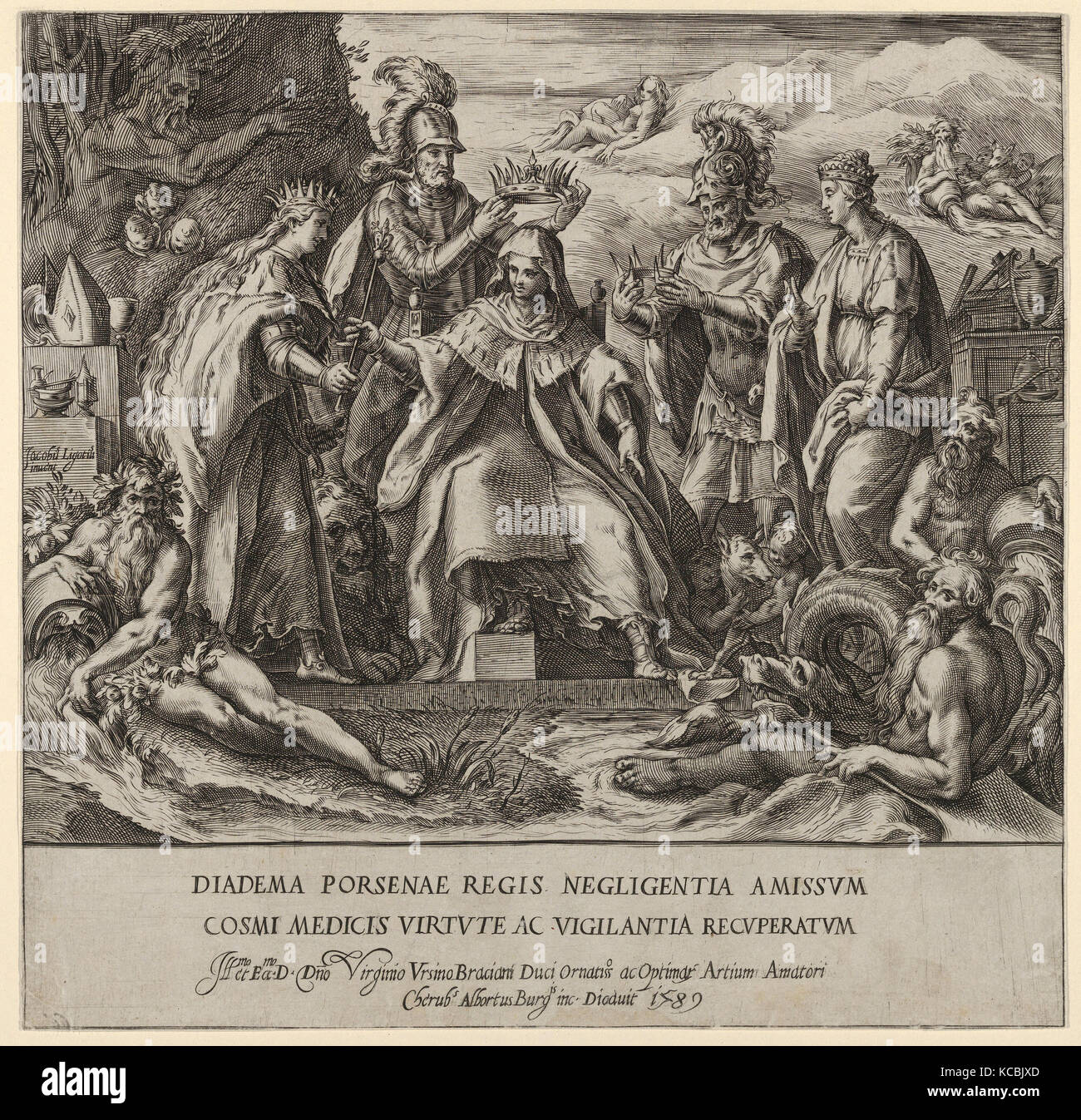 Drawings and Prints, Print, Allegory of the Medici Family with river ...