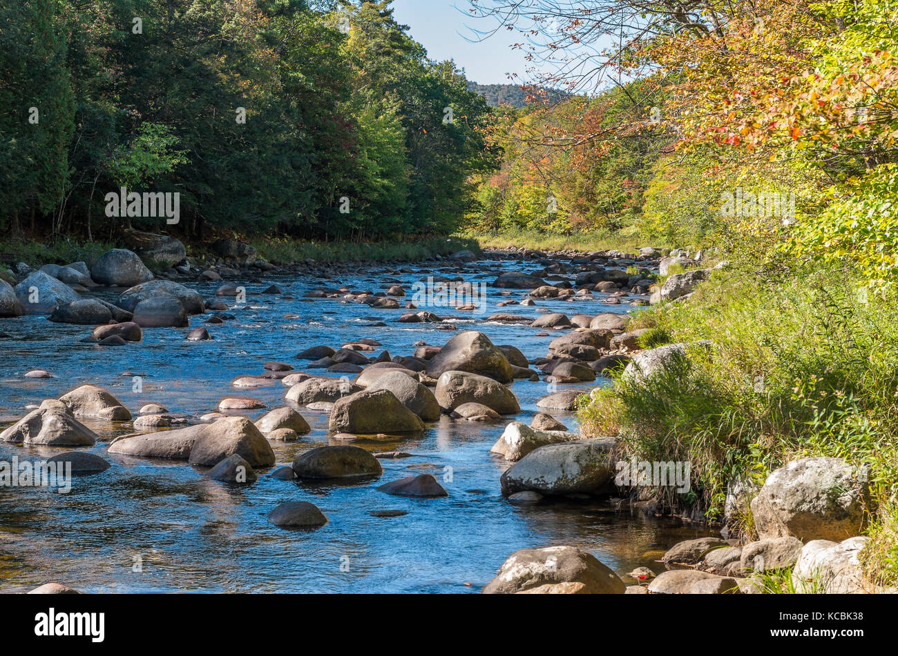 AuSable river in the fall with some rocks Stock Photo - Alamy