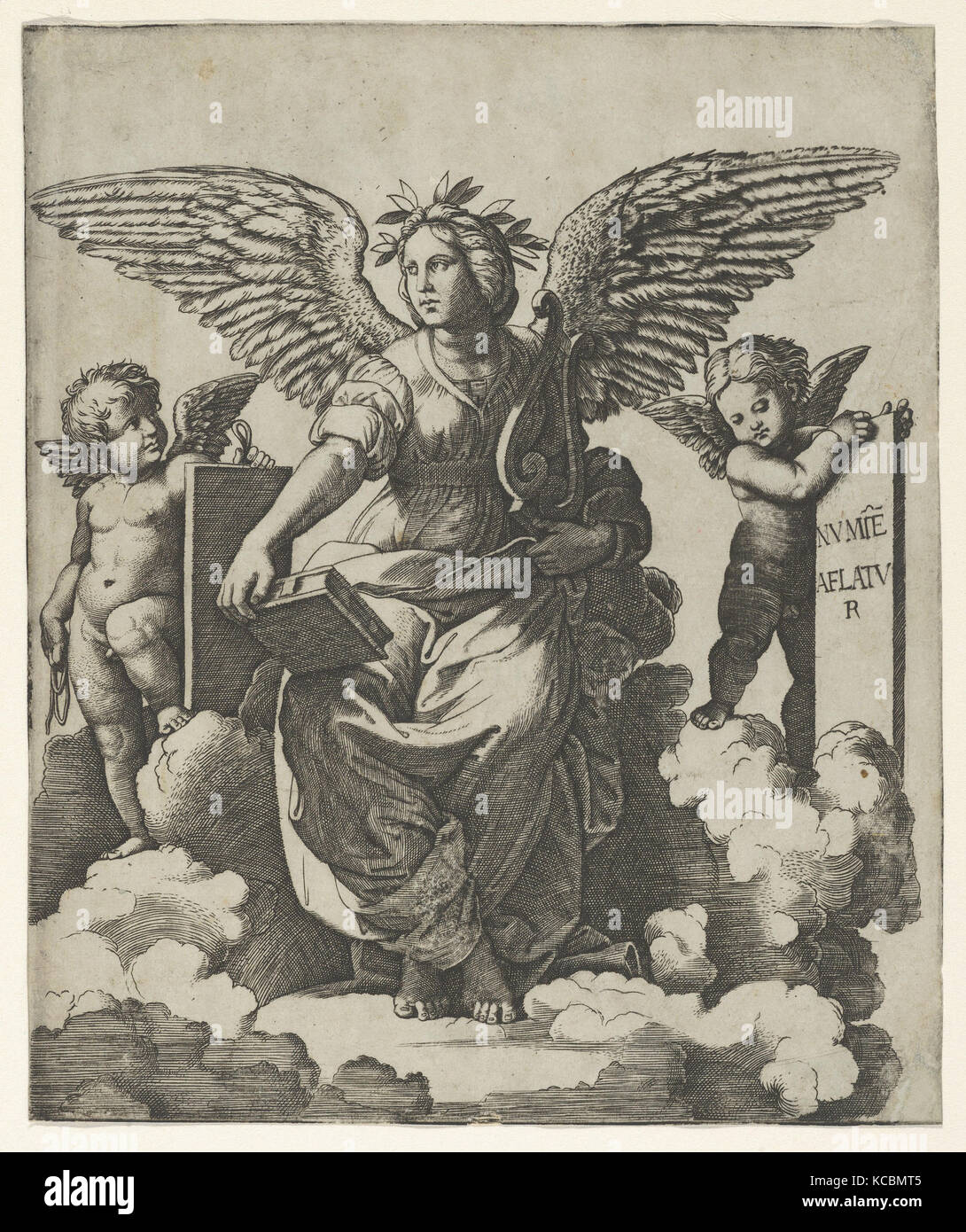 Poetry personified as a winged woman, Marcantonio Raimondi, ca. 1515 ...