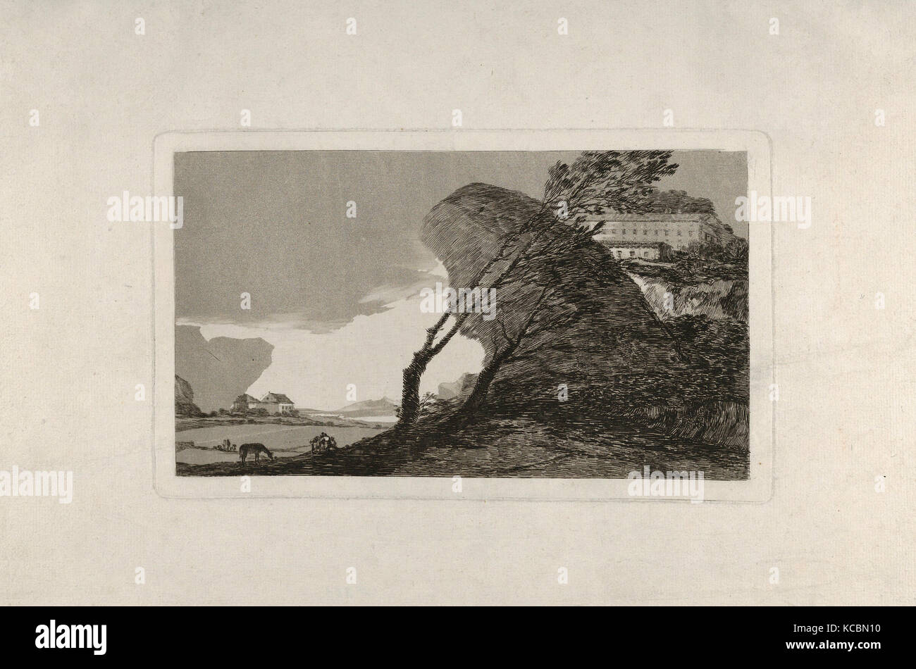 Drawings and Prints, Print, Landscape with buildings and trees, Artist ...