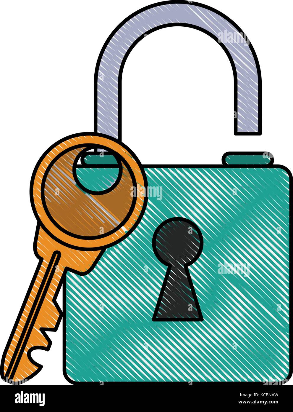 Padlock and key Stock Vector Image & Art - Alamy