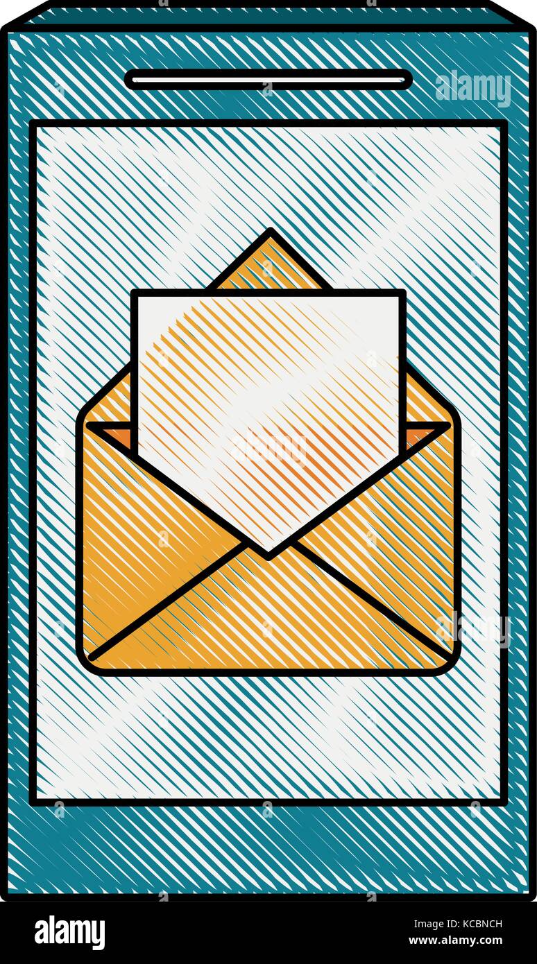 Smartphone with email app Stock Vector Image & Art - Alamy