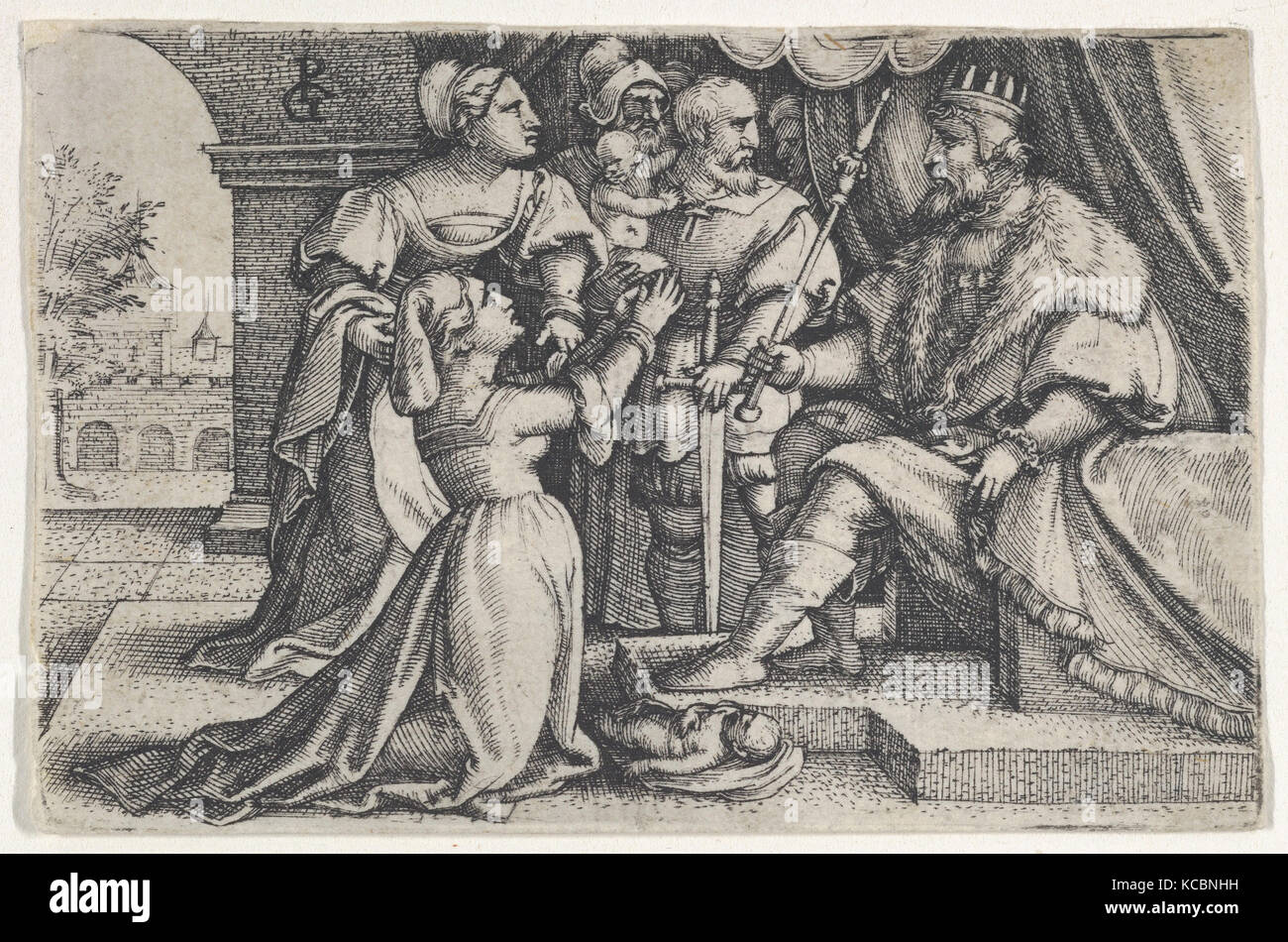 The Judgment of Solomon, Engraving, Sheet: 1 15/16 × 3 1/16 in. (5 × 7. ...