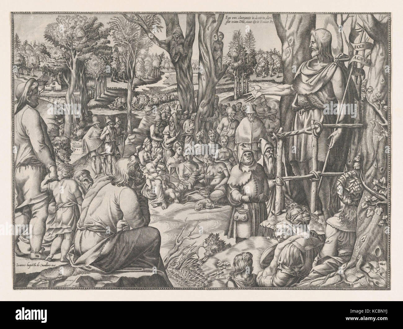 St. John Preaching in the Desert, Jean Mignon, 1535–55 Stock Photo - Alamy