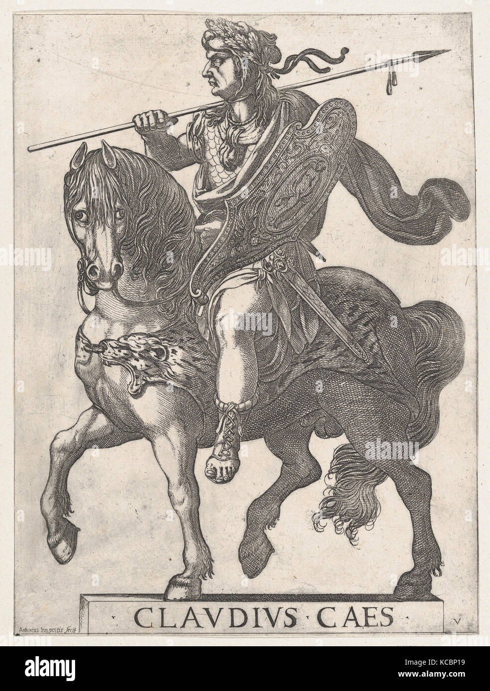 Plate 5: Emperor Claudius on Horseback, from 'The First Twelve Roman ...