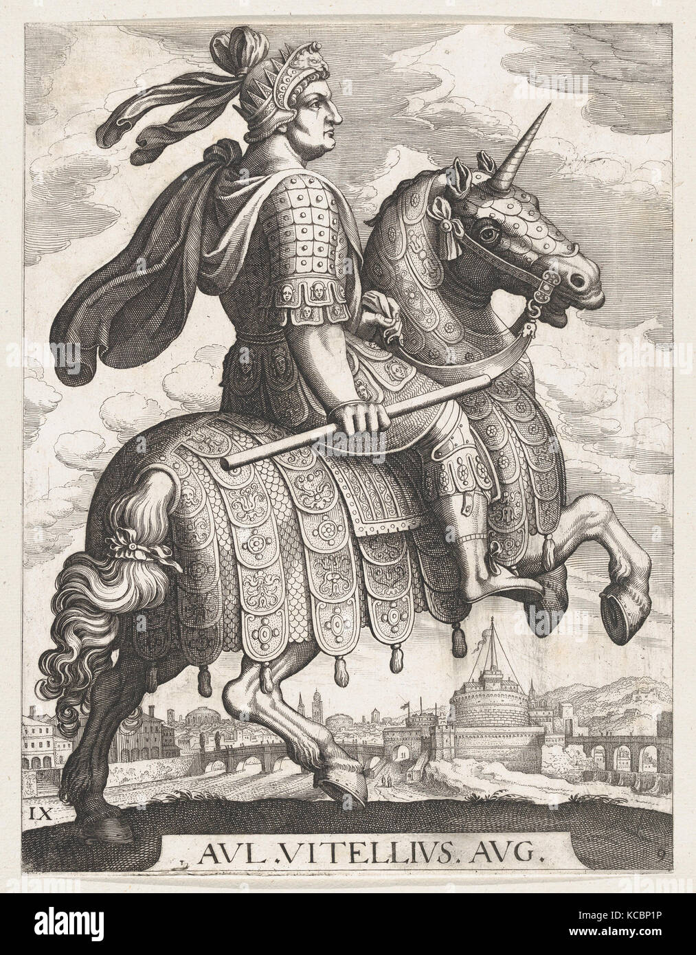 Plate 9: Emperor Vitellus on Horseback, from 'The First Twelve Roman ...