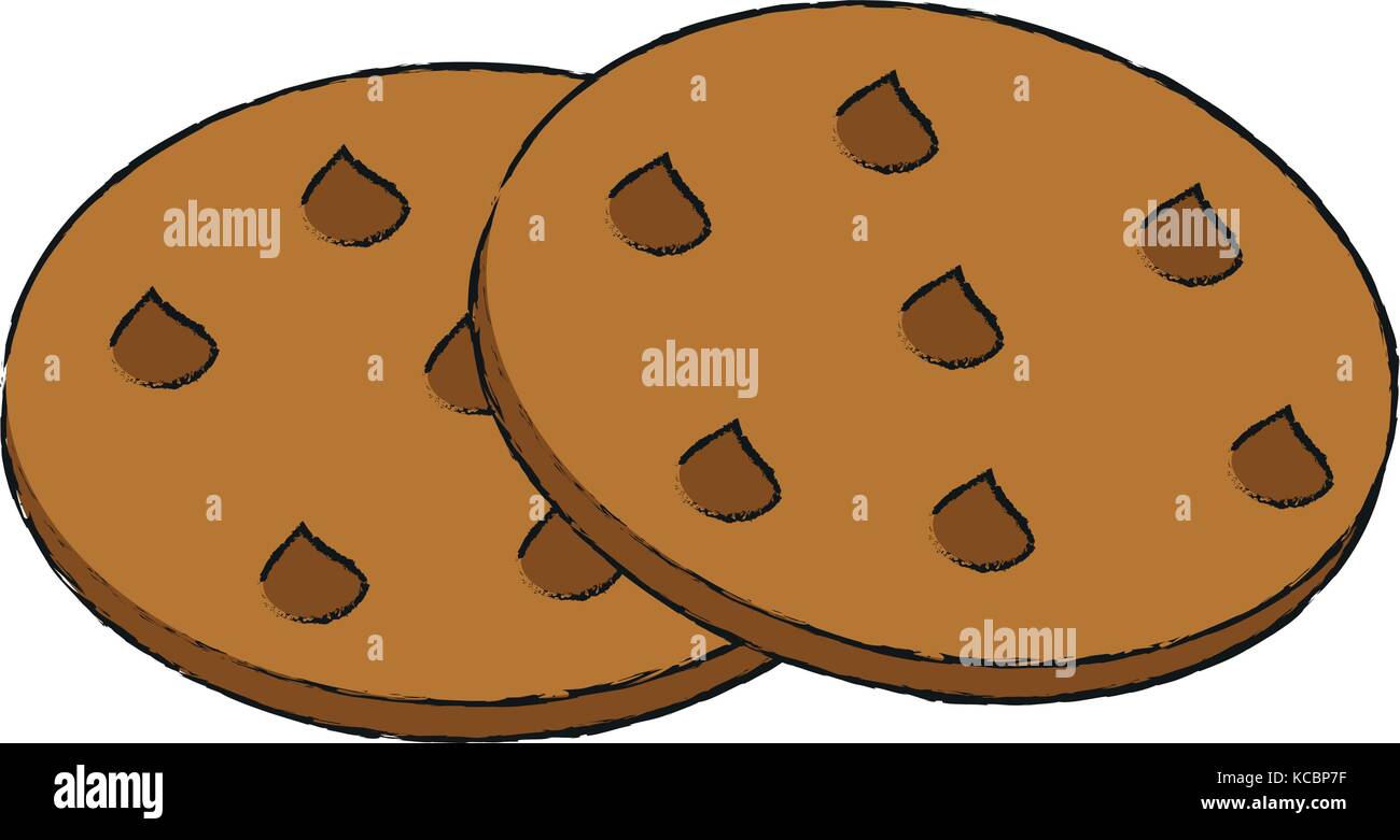 Chocolate chip cookies vector draw hi-res stock photography and images ...