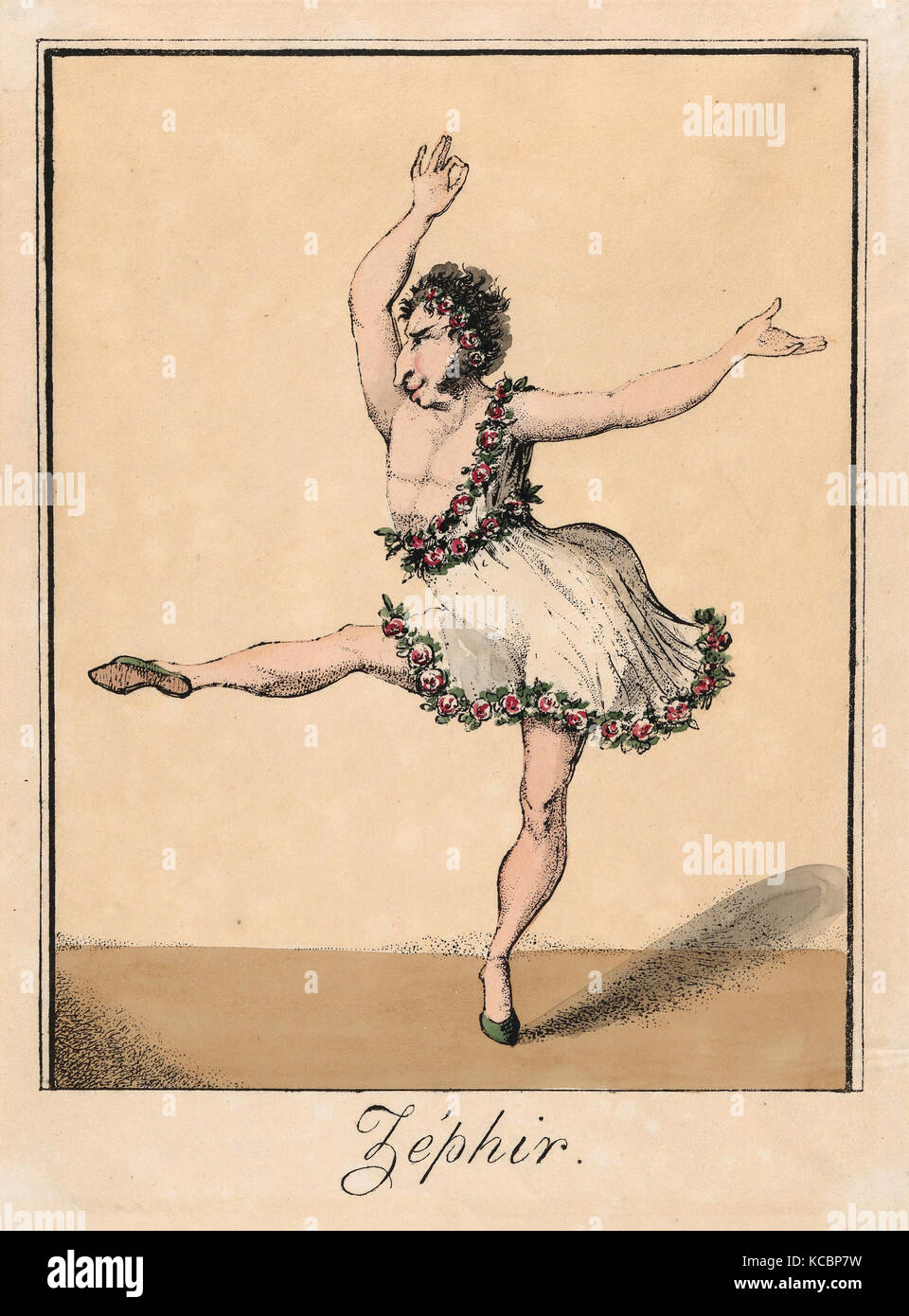 Drawings and Prints, Print, Zéphir, caricature of the male ballerina ...