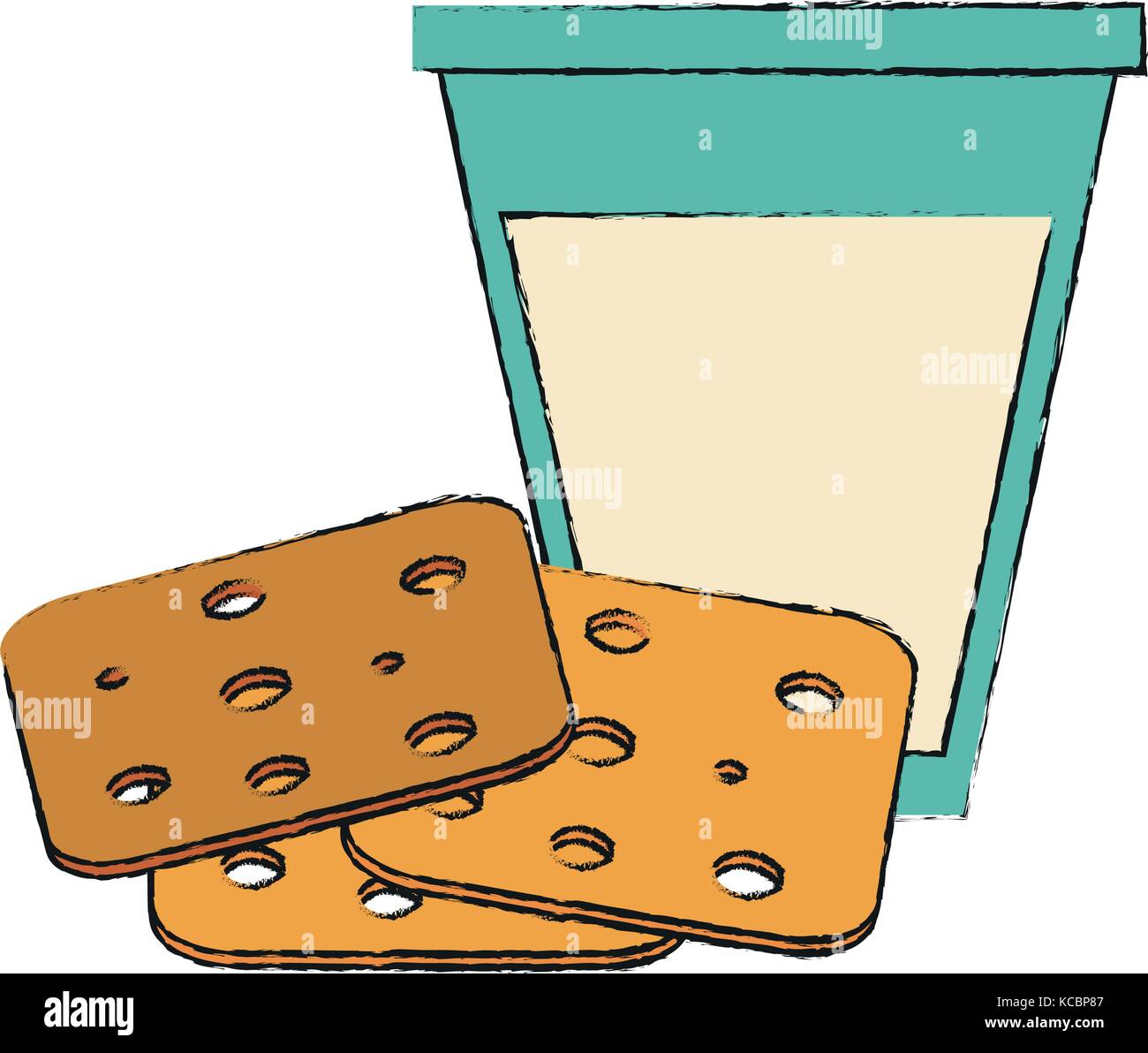 Chocolate cookies on rustic Stock Vector Images - Alamy