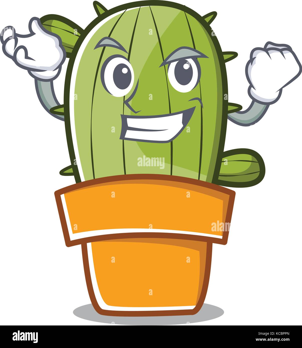 Successful cute cactus character cartoon Stock Vector Image & Art - Alamy