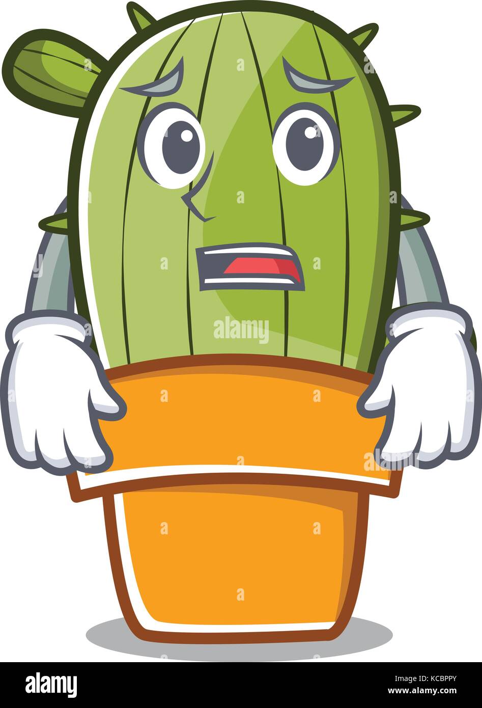 Afraid cute cactus character cartoon Stock Vector Image & Art - Alamy