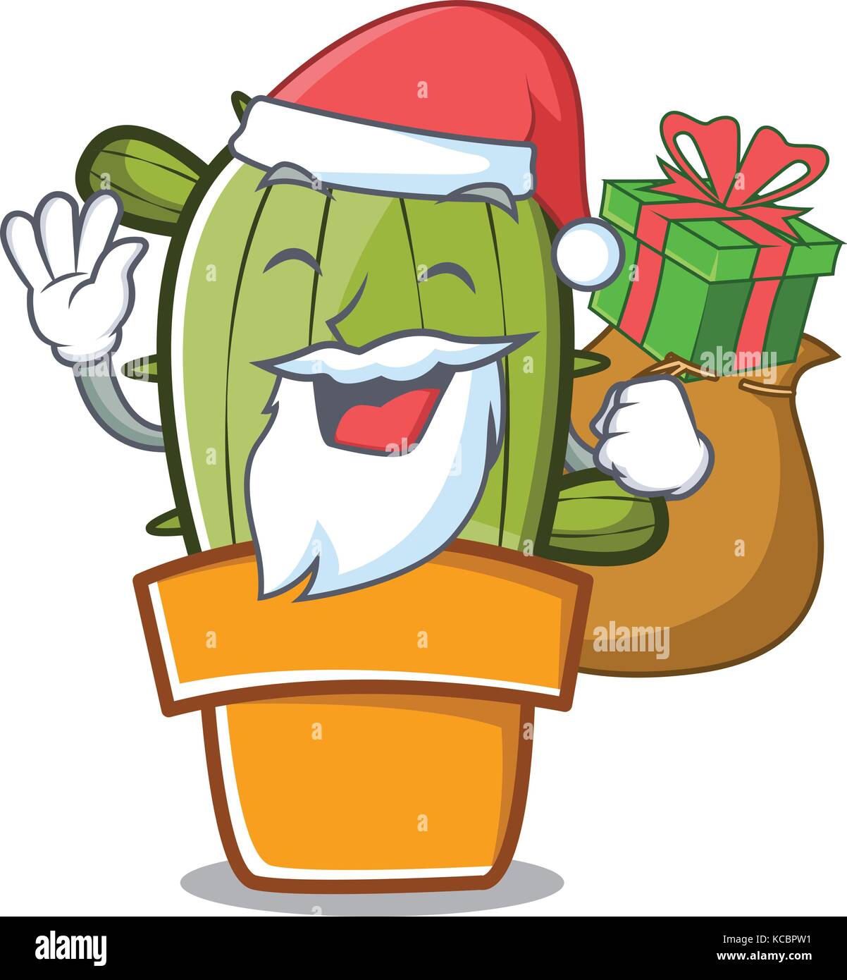 Santa cute cactus character cartoon Stock Vector Image & Art - Alamy