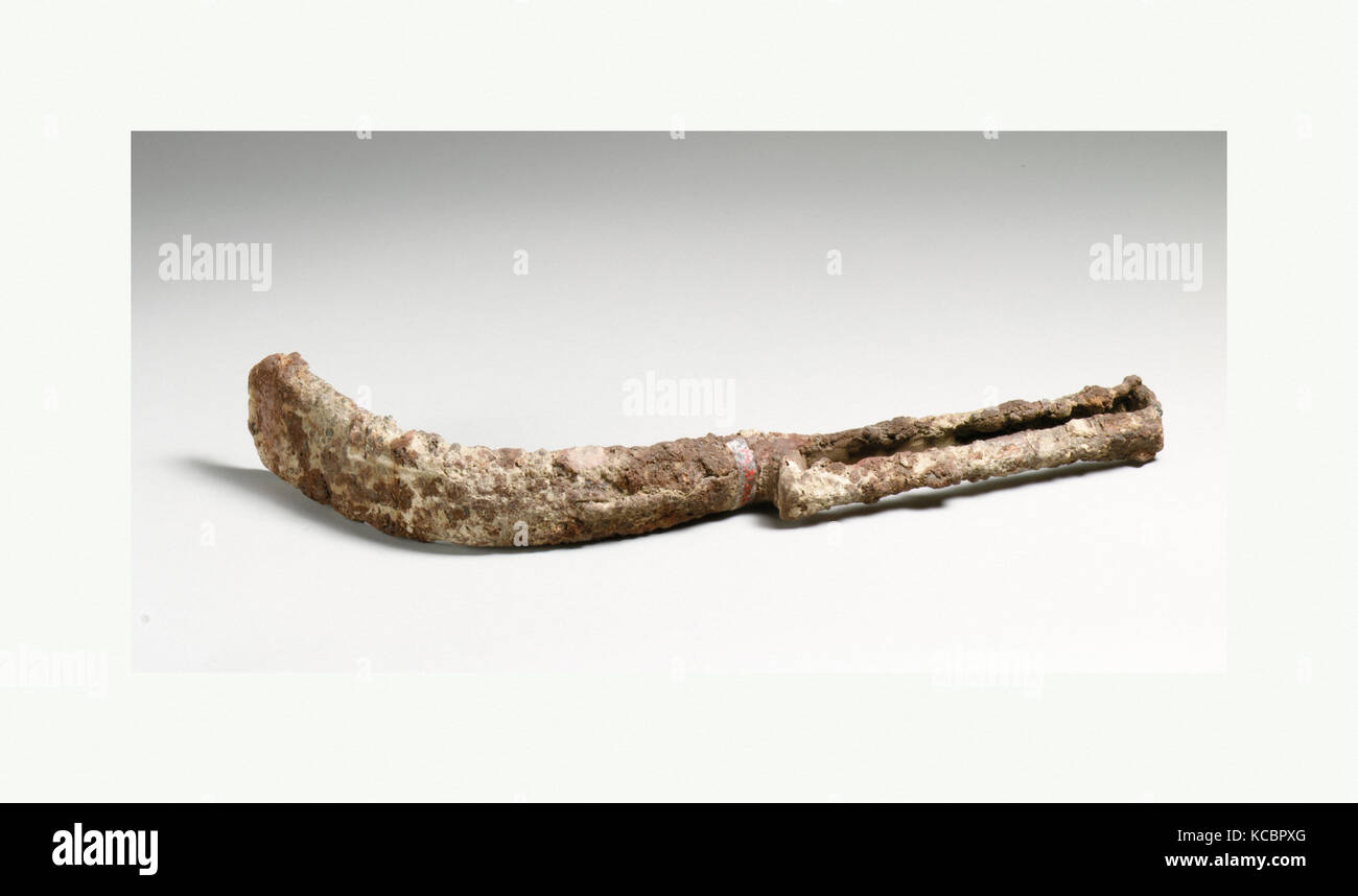 Strigil, Cypriot, Iron, Other: 9 1/4in. (23.5cm), Bronzes, Long, curved ...