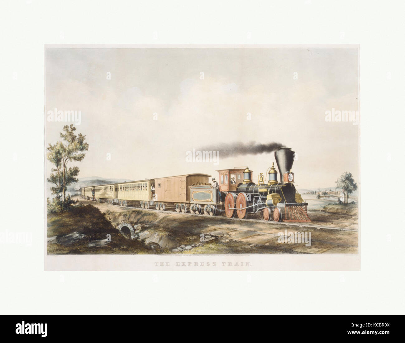 The Express Train, 1859, Hand-colored lithograph, sheet: 17 3/4 x 26 5/ ...