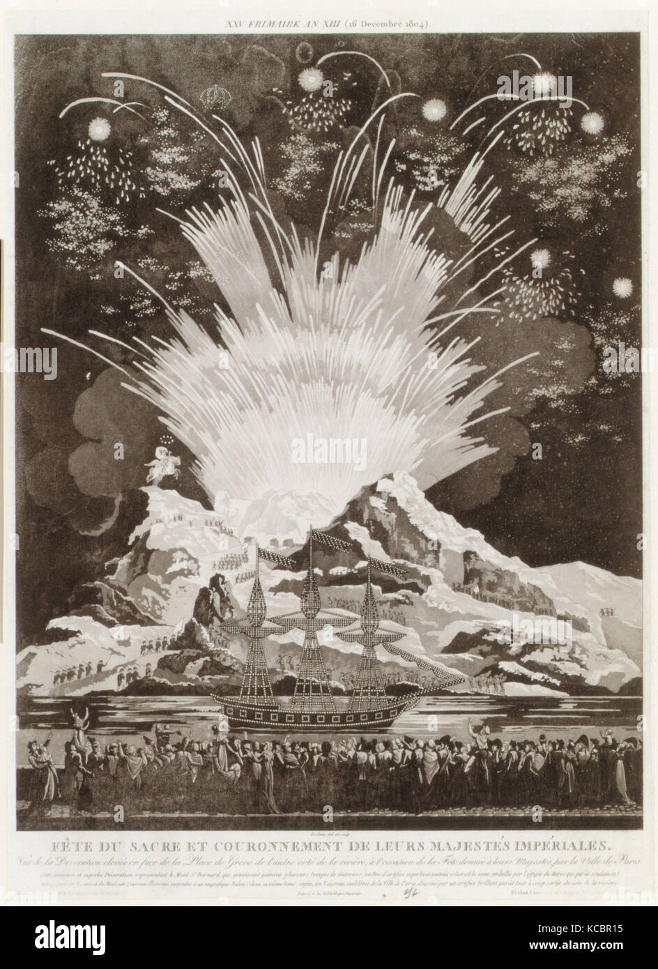 Coronation of Napoleon, Paris, December 16, 1804, Louis Le Coeur Stock ...