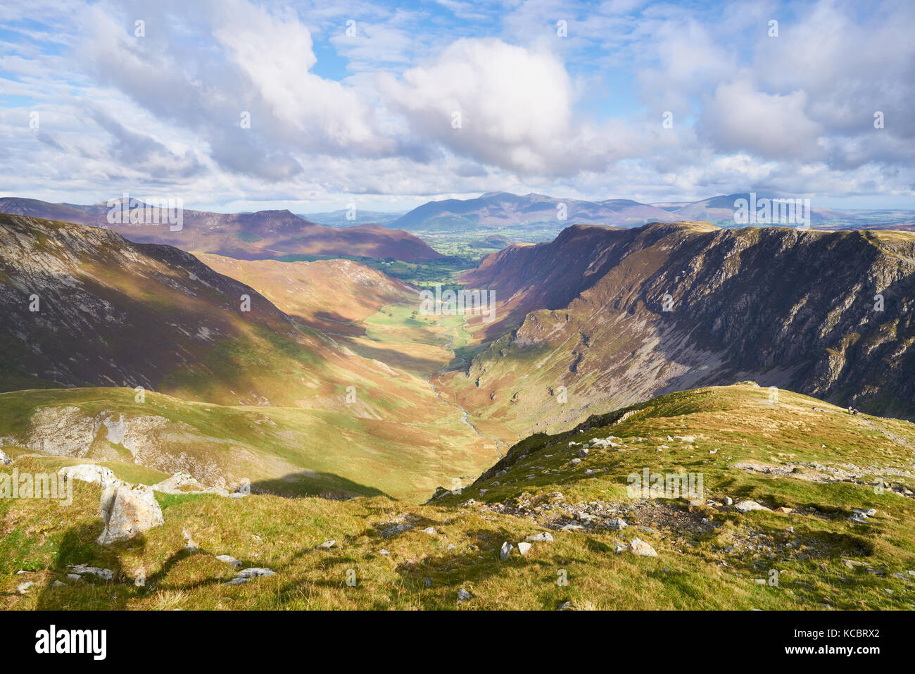 Views of Newlands Beck, High Spy, Narrow Moor and Maiden Moor in the ...