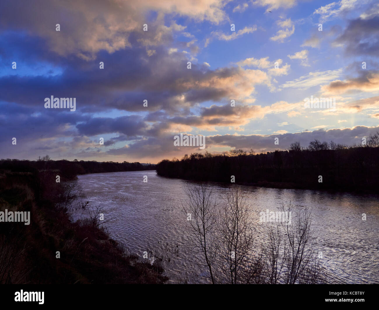 Dawn sunset water orange outdoor nature natural england english ...