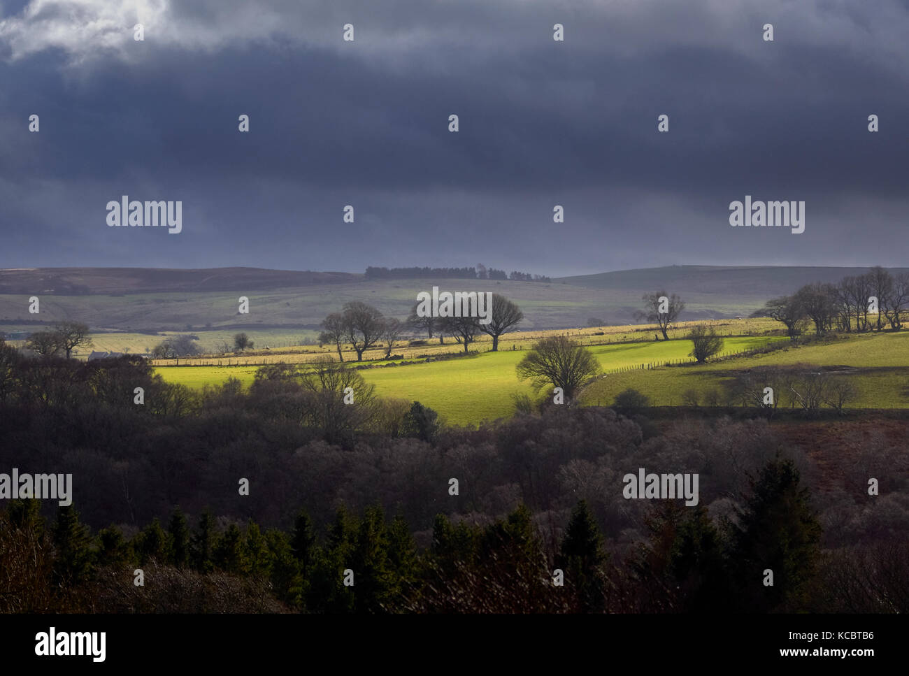 Sun breaking through the cloud over English Farmland, Muggleswick ...