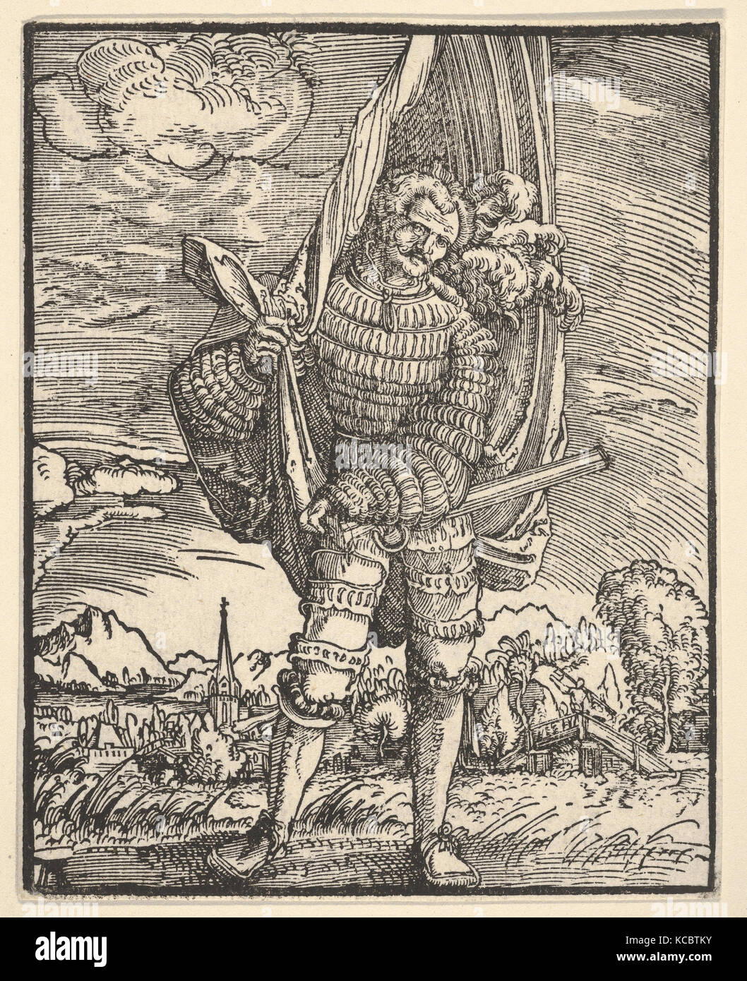 Standard-Bearer, Woodcut, Sheet: 4 13/16 × 3 7/8 in. (12.3 × 9.8 cm ...