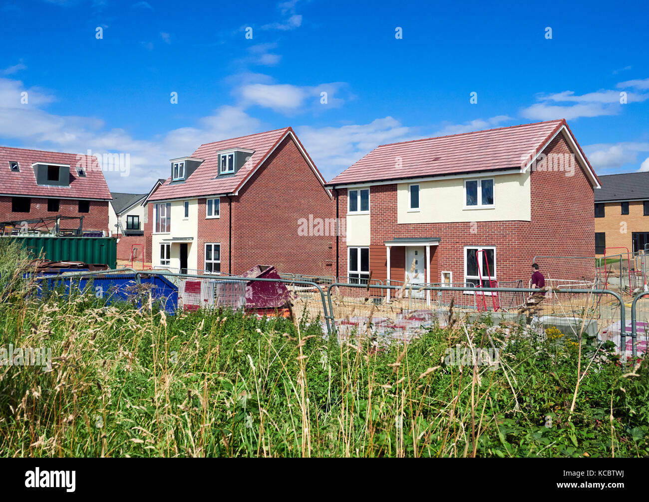 Newly built homes in a residential estate in England Stock Photo - Alamy