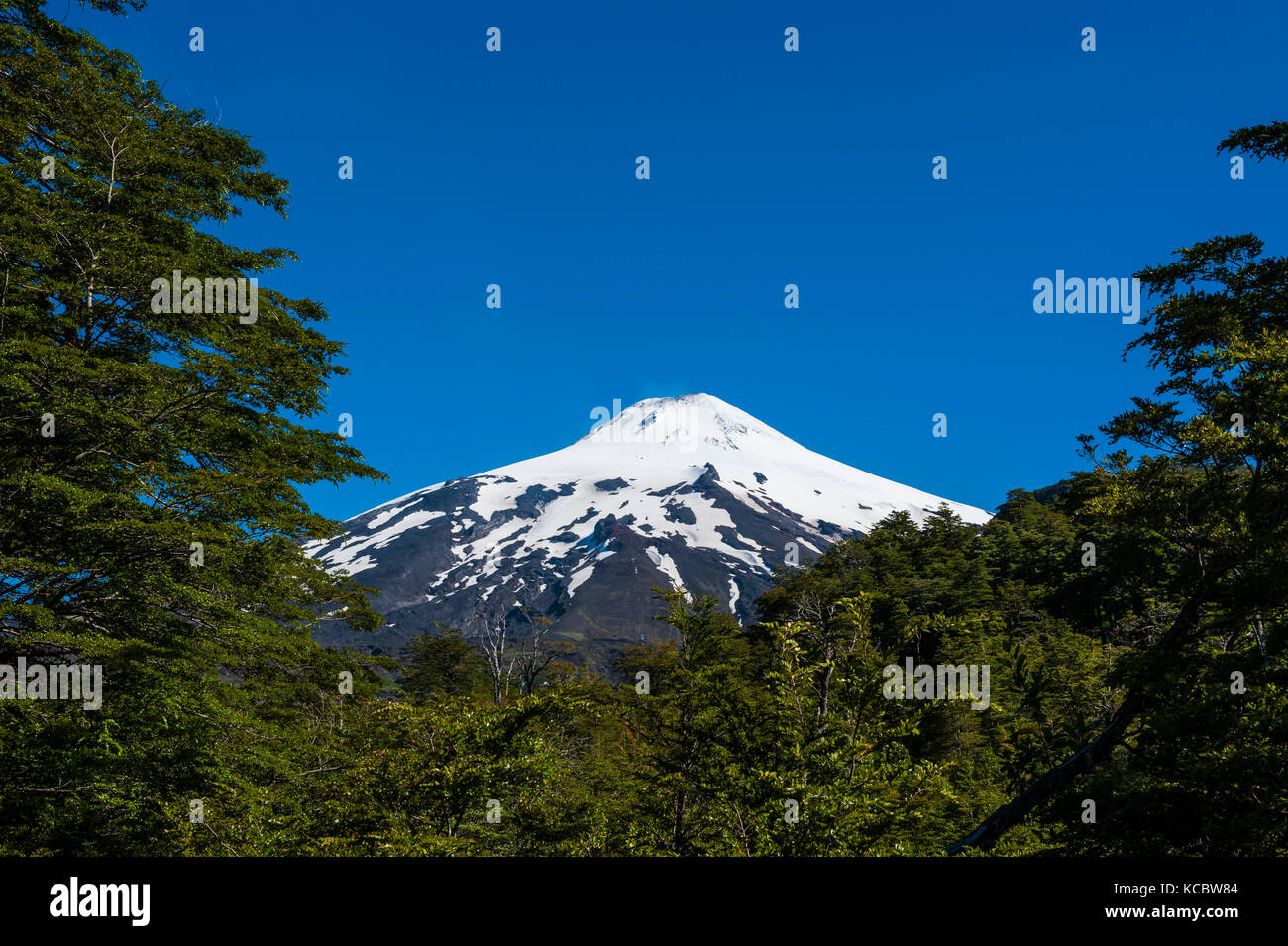 Snowcapped volcano Villarrica, Pucon, southern Chile, Chile Stock Photo ...
