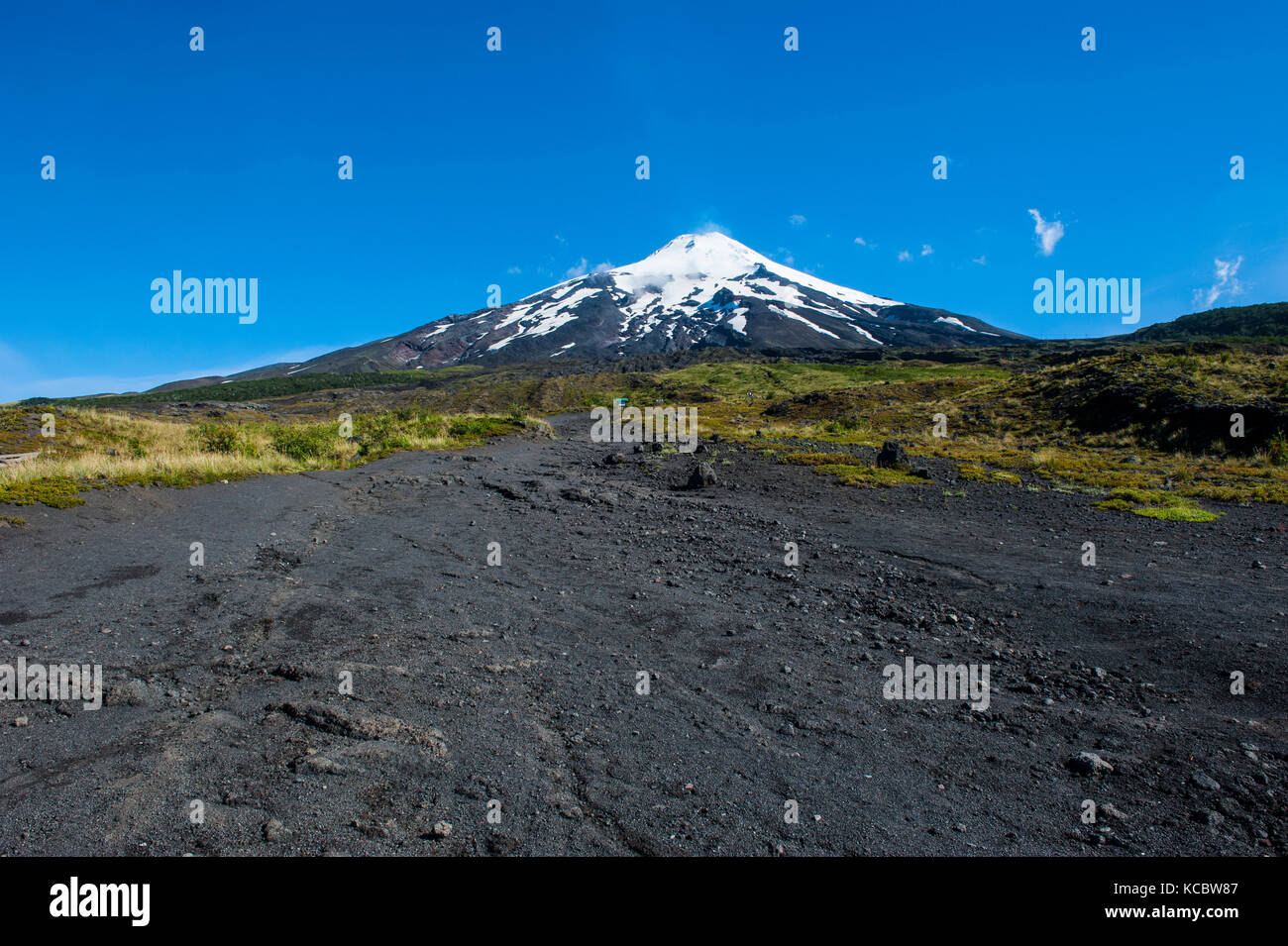 Snowcapped volcano Villarrica, Pucon, southern Chile, Chile Stock Photo ...