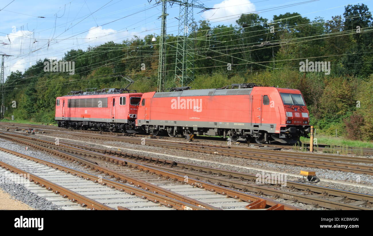 DB Class 155 (left) and DB Class 185 (right) electric locomotives at ...