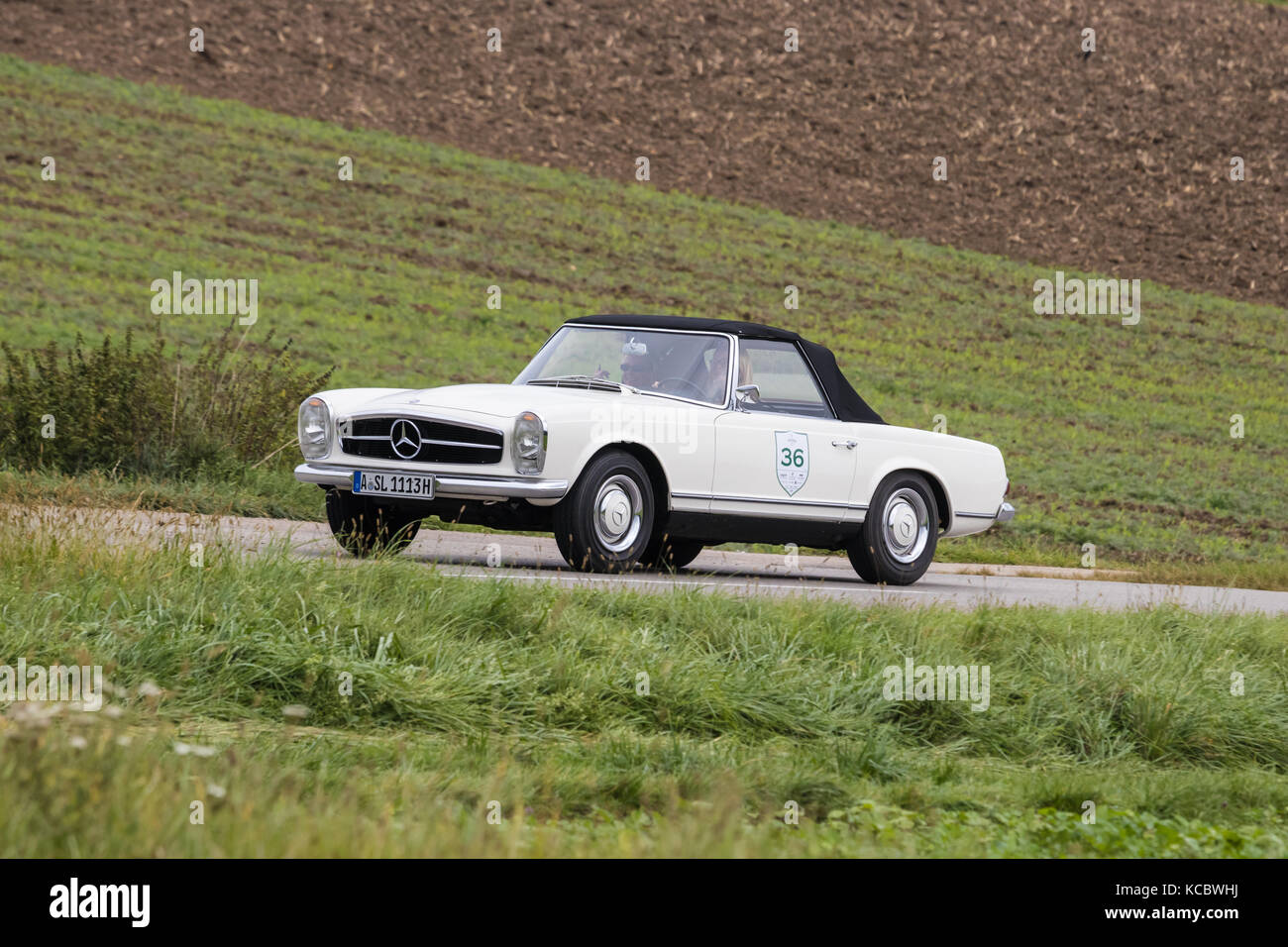 Augsburg, Germany - October 1, 2017: Mercedes-Benz 250 SL oldtimer car ...