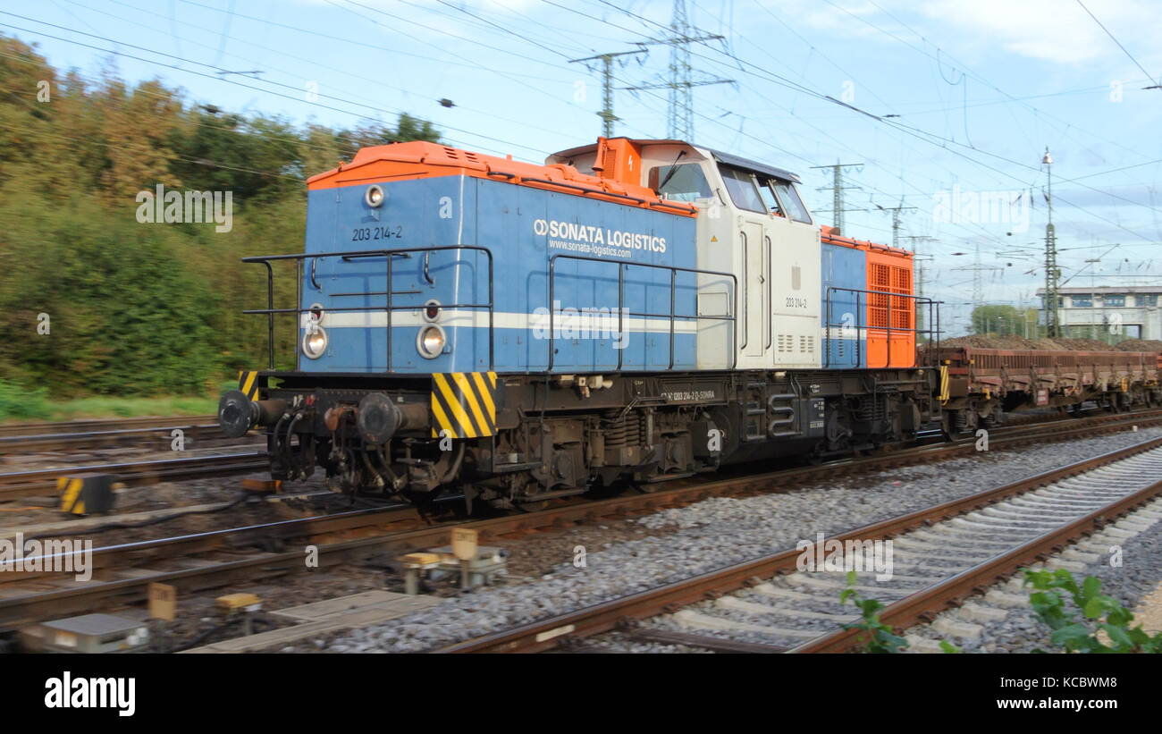 DB Class V 100 diesel locomotive operated by Sonata Invest with mixed ...