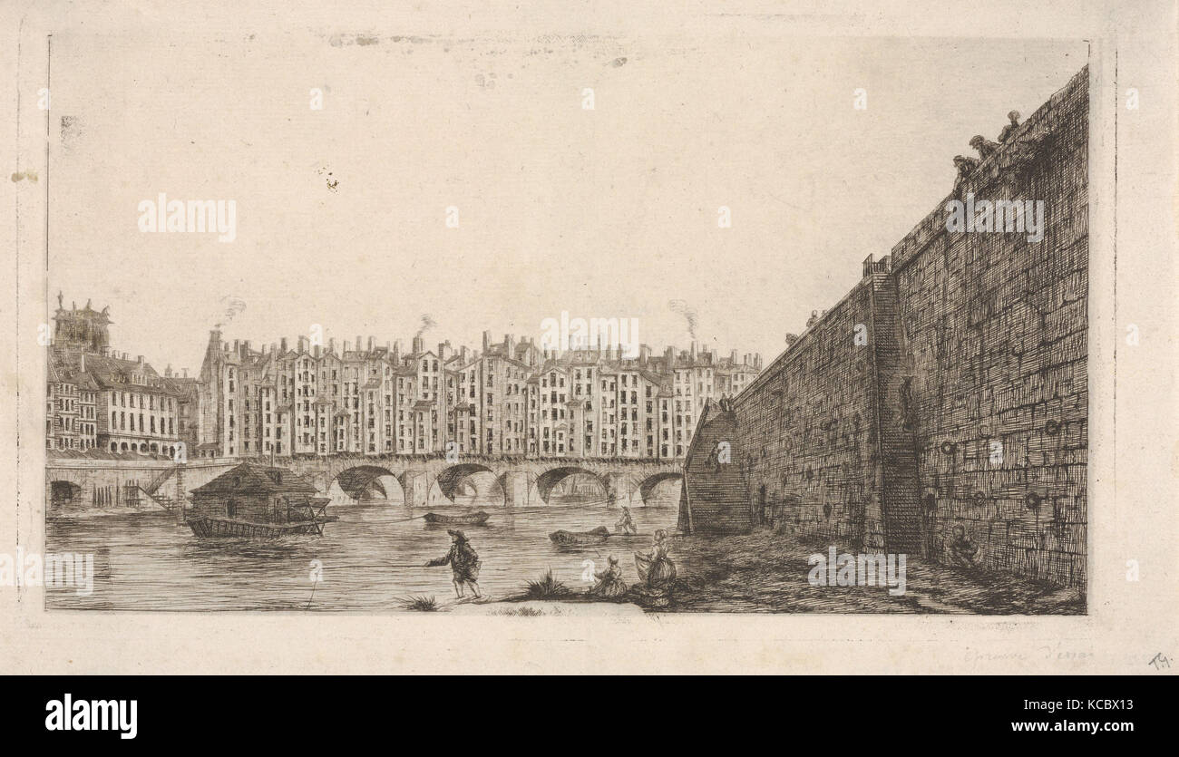 Le Pont-au-Change vers 1784, 1855, Etching; first state of six, Sheet ...