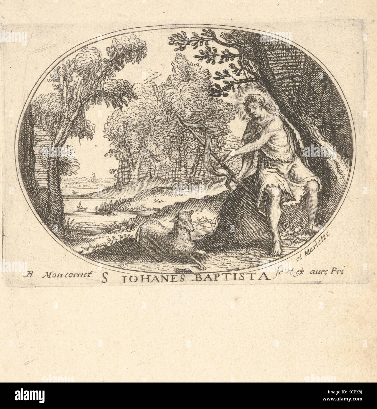 Saint John the Baptist, Balthazar Moncornet, 17th century Stock Photo ...