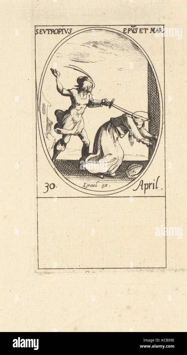 Martyrdom of Saint Eutropius, an oval composition, from the series 'Les ...